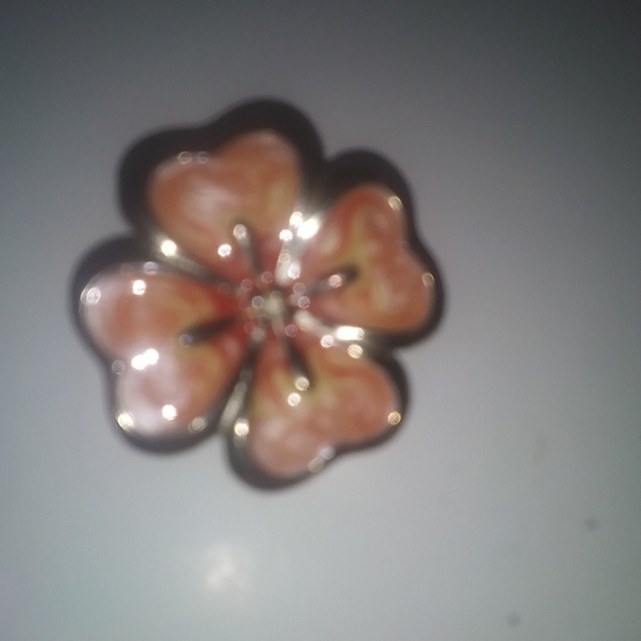 TC | Jewelry | Vintage Pearl Pink Flower Brooch Jc Initials On Back ...